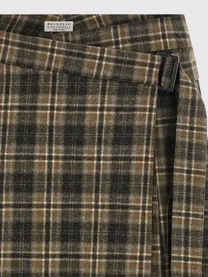 Brunello Cucinelli Pleated Tartan Wrap Skirt