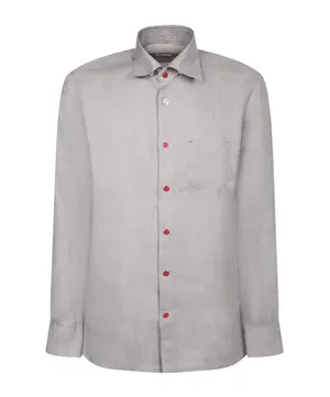 Kiton Contrast Button Shirt - Beige