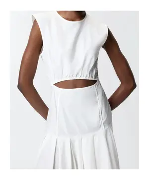 Pinko Cut-out Sleeveless Dress - White