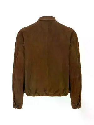 COOR Zip-up Leather Bomber Jacket