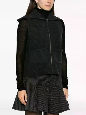 Majestic Filatures Ribbed-knit Zip-up Cardigan - Grey