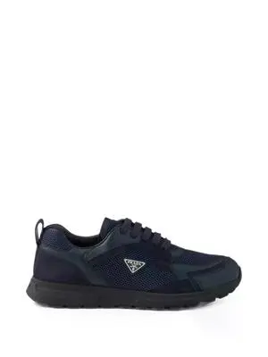 Prada Prax Leather And Fabric Sneakers - Blue