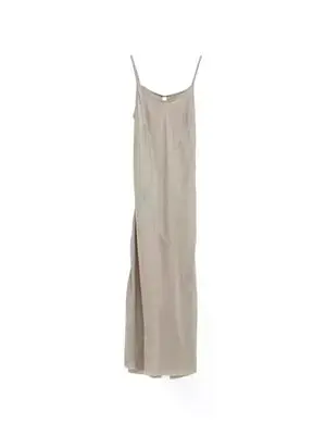 LAUREN MANOOGIAN Bias Seam-detail Spaghetti-strap Midi Dress - Neutrals