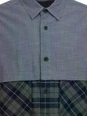 Comme Des Garçons Striped Checked Cotton Shirt
