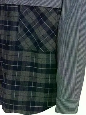 Comme Des Garçons Striped Checked Cotton Shirt