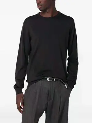 ROBERTO COLLINA Fine-knit Crew-neck Sweater - Brown