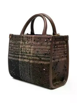 Liu Jo Sequin-embellished Check-pattern Tote Bag