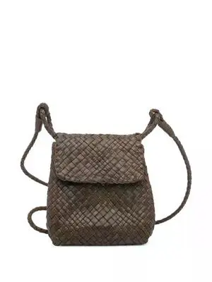IBELIV Romance Woven Leather Shoulder Bag - Brown