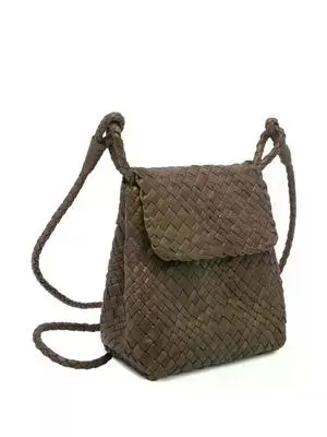 IBELIV Romance Woven Leather Shoulder Bag - Brown