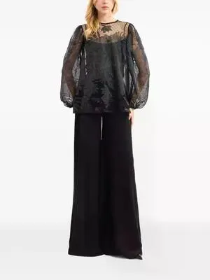 GEMY MAALOUF Embroidered Puff-sleeve Top