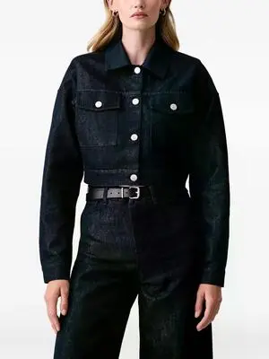 FRACOMINA Cropped Denim Jacket - Blue