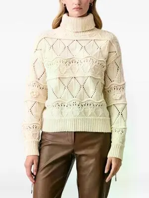 FRACOMINA Pointelle-knit Roll-neck Sweater - Neutrals