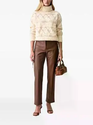 FRACOMINA Pointelle-knit Roll-neck Sweater