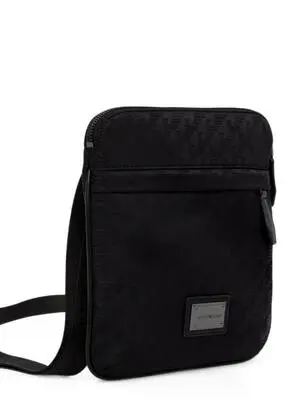 Emporio Armani Monogram-pattern Logo-plaque Messenger Bag