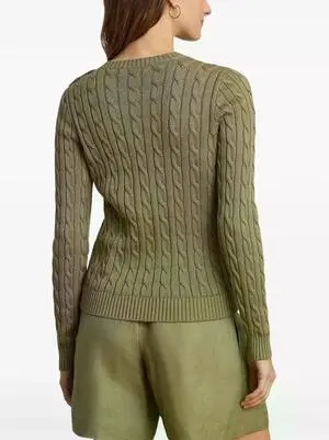 Ralph Lauren Cable-knit Button-detail Sweater - Green