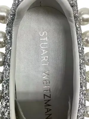 STUART WEITZMAN Goldie Faux Pearl-embellished Sneakers