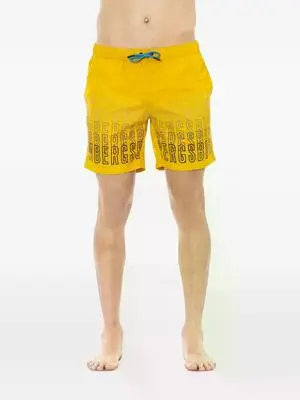 BIKKEMBERGS Logo-print Drawstring Swim Shorts - Yellow