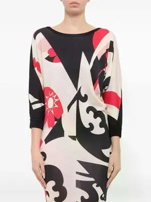 Alexander McQueen Abstract-print Three-quarter-sleeve Mini Dress