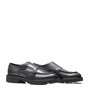 DOUCAL'S Double-buckle Almond Toe Monk Shoes
