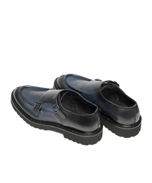 DOUCAL'S Double-buckle Almond Toe Monk Shoes