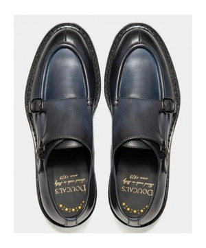 DOUCAL'S Double-buckle Almond Toe Monk Shoes