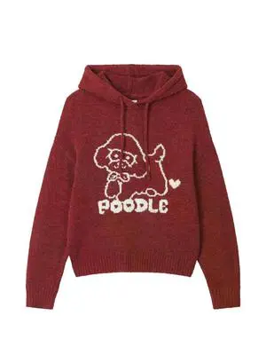 CHOCOOLATE Intarsia-knit Drawstring Hoodie - Red