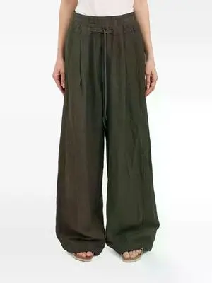 Andrea Ya'aqov Wide-leg Drawstring Trousers - Brown