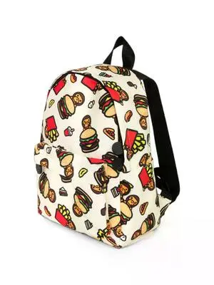 A BATHING APE Baby Milo Graphic-print Backpack - Neutrals