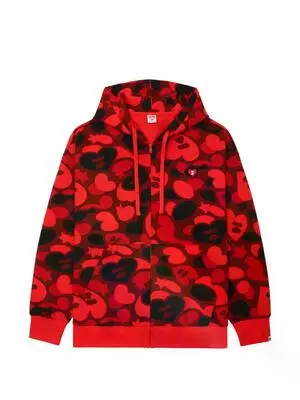 AAPE BY *A BATHING APE Heart-camo Zip-up Hoodie - Red