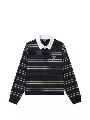 FINGERCROXX Striped Long-sleeve Polo Shirt