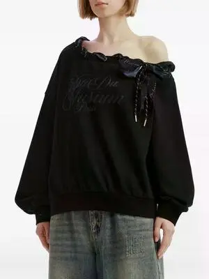 MUSIUM DIV. Bow-detail Off-shoulder Sweater
