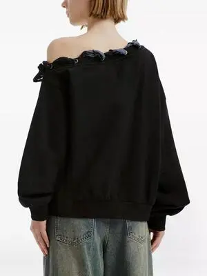 MUSIUM DIV. Bow-detail Off-shoulder Sweater