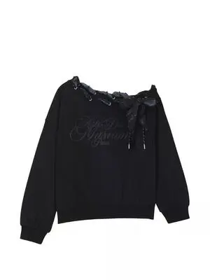 MUSIUM DIV. Bow-detail Off-shoulder Sweater - Black