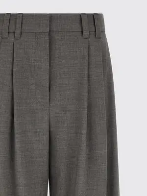 Brunello Cucinelli Tropical Luxury Wool Tailored Trousers With Monili