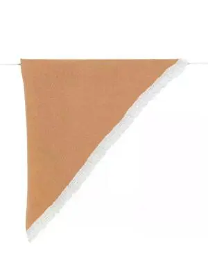 GANNI Lace-trim Triangular Scarf - Neutrals
