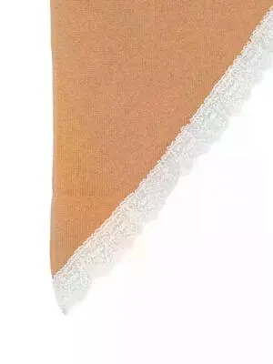 GANNI Lace-trim Triangular Scarf