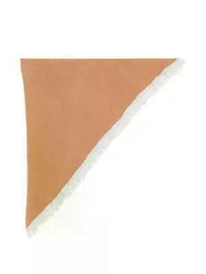 GANNI Lace-trim Triangular Scarf - Neutrals