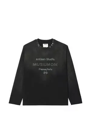 MUSIUM DIV. Faded Logo-embroidered T-shirt - Black