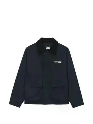 FINGERCROXX Corduroy-collar Logo-embroidered Jacket - Blue