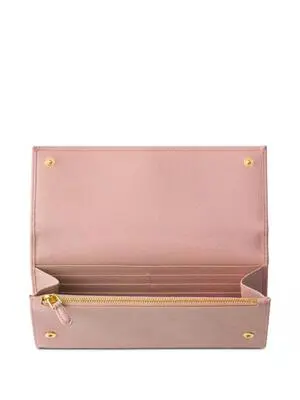 Prada Saffiano-leather Wallet With Shoulder Strap