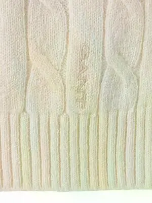 Gant Cable-knit Embroidered-logo Scarf