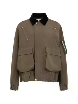 Sacai Grosgrain-bonded Blouson Jacket - Brown