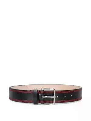 Marni Contrast-stitch Leather Belt - Black