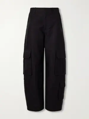 AGOLDE Ambika Utility Cotton-sateen Barrel-leg Pants - Black
