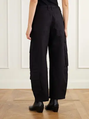 AGOLDE Ambika Utility Cotton-sateen Barrel-leg Pants - Black
