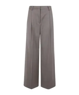 Filippa K Pleated Wide-leg Casual Trousers - Brown