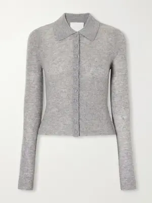 Citizens Of Humanity Paloma Ribbed Cashmere And Wool-blend Cardigan - Gray