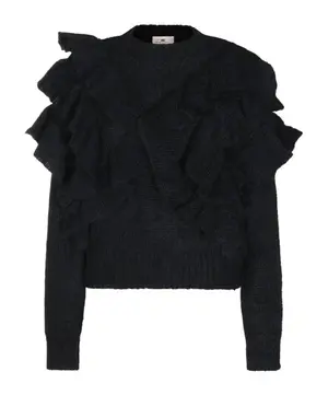 Elisabetta Franchi Knit Ruffled Jumper - Black