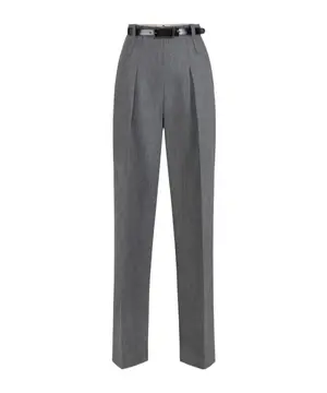 Elisabetta Franchi Belted Pleated Tailored Trousers