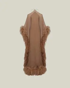 TALLER MARMO Feathered Sza Sza Spirito Kaftan - Camel